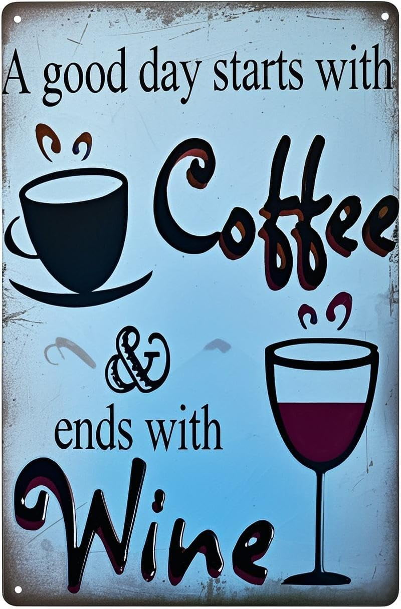 Poster Plaque A Good Day Starts with Coffee Metal Tin Sign Bar Pub Man ...