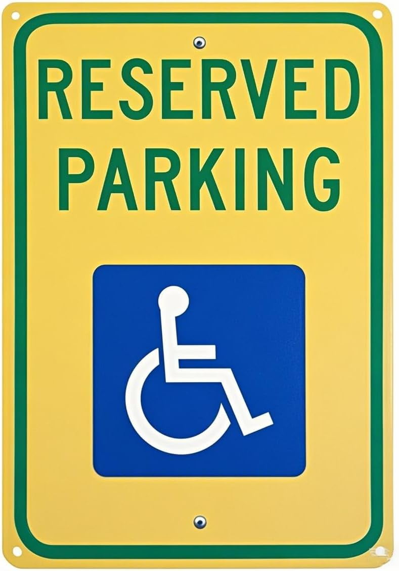 Poster Plaque Funny Wheelchair Graphics Sign Reserved Parking Handicap ...