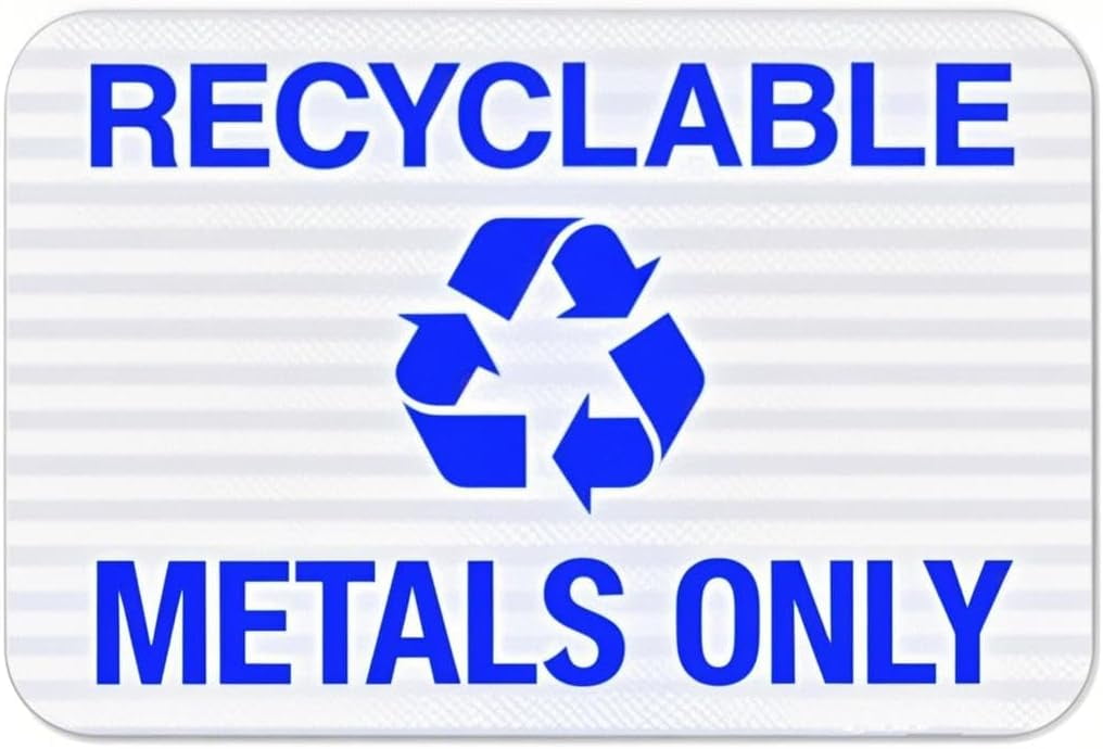Poster Plaque Recyclable Metals Only Tin Sign, 12x8 Inches - Walmart.com