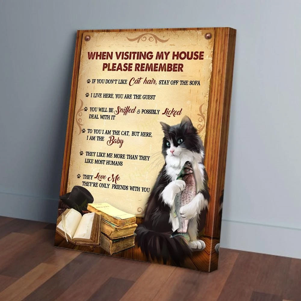 Poster Please Remember Cat Home Rules Book- UNFRAMED Poster Prints ...