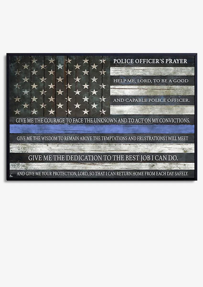 Poster Police Officer'S Prayer Praying Gift For Policeman Veteran ...