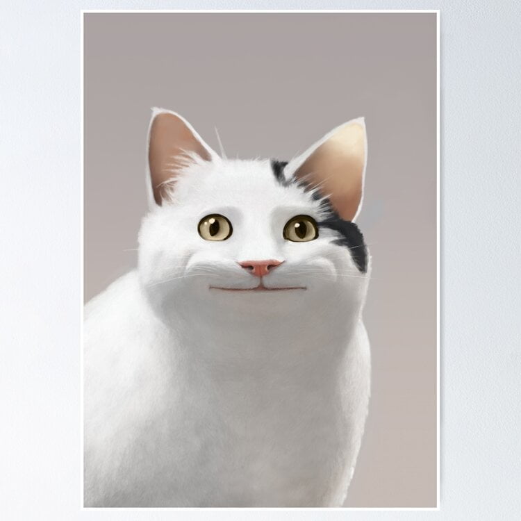 Poster Polite Cat Meme - No Framed, Vintage Wall Art, Trendy Retro ...