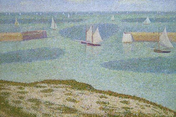 Poster Port-En-Bessinentrance To The Harbor Georges Seurat Print ...