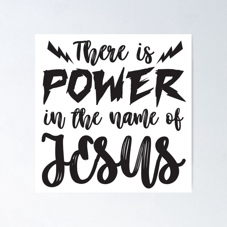 Poster Power In The Name Of Jesus Poster - No Framed, Vintage Wall Art ...