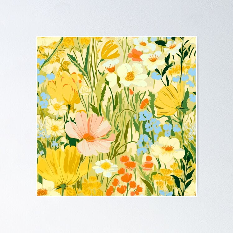 Poster Pretty Flowers In The Garden - Cottagecore - Flower - No Framed ...