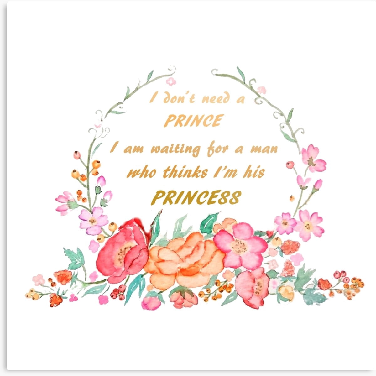 Poster Princess Quote Poster No Framed, 12x18 - Walmart.com