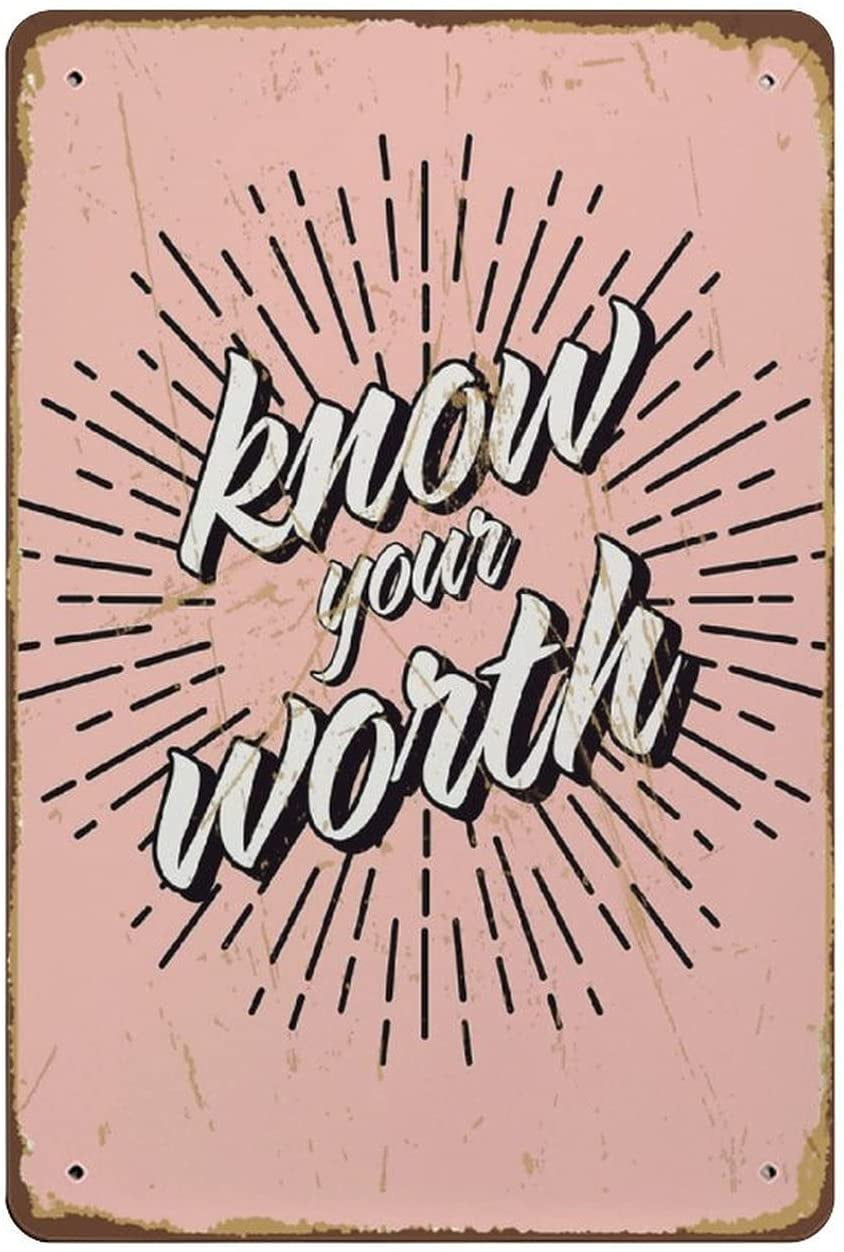Poster Print “Know Your Worth” Pink Motivational Aesthetic Room Decor ...