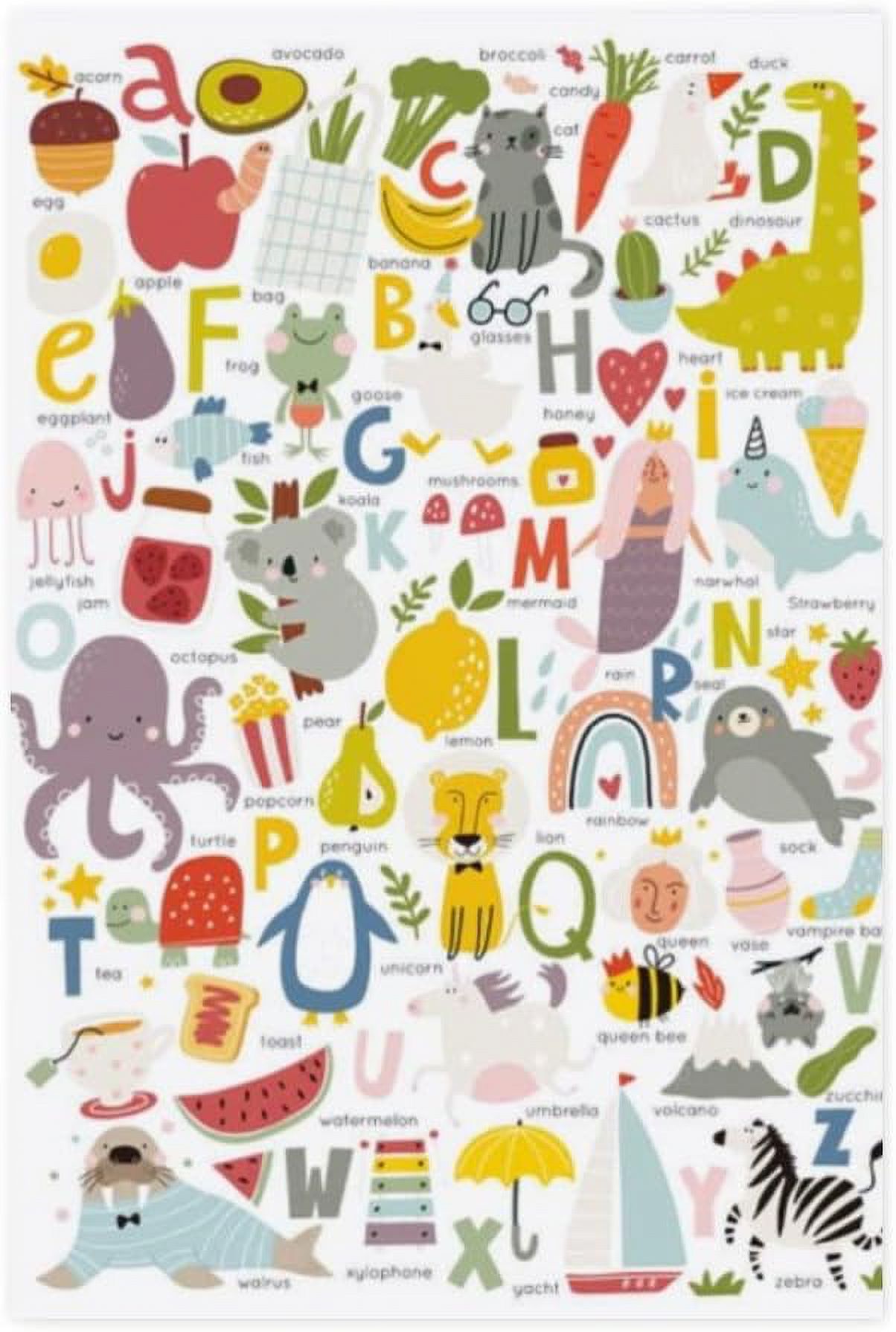 Poster Prints Wall Paper Art Decor Animal Vegetables Plants Alphabet ...