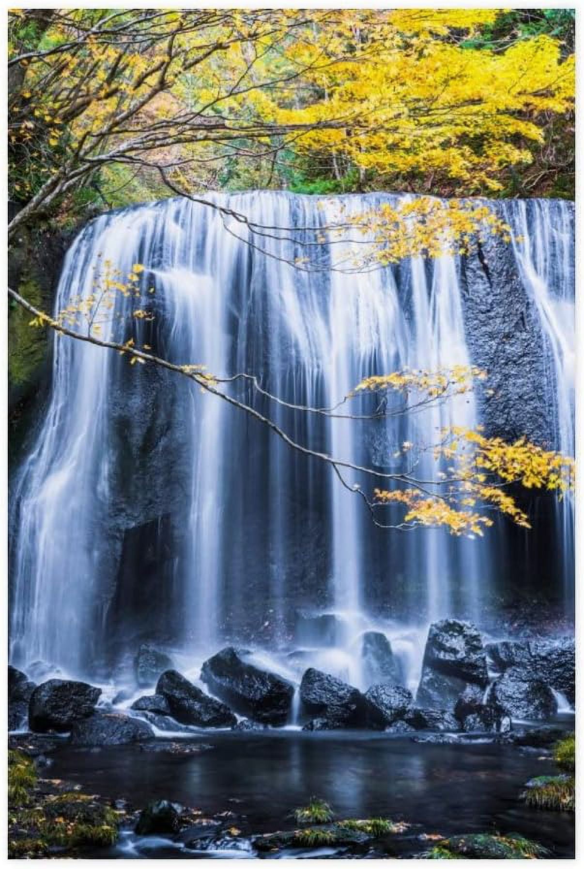 Poster Prints Wall Paper Art Decor Autumn Fall Waterfall Nature ...