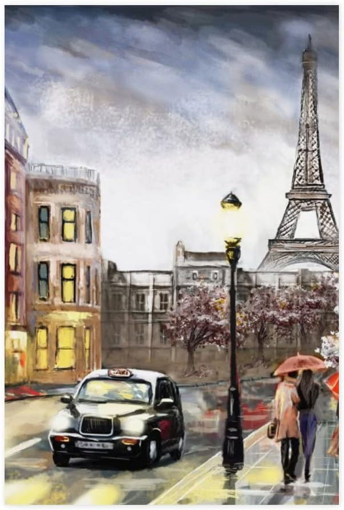 Poster Prints Wall Paper Art Decor Vintage Paris Eiffel Tower City Oil ...