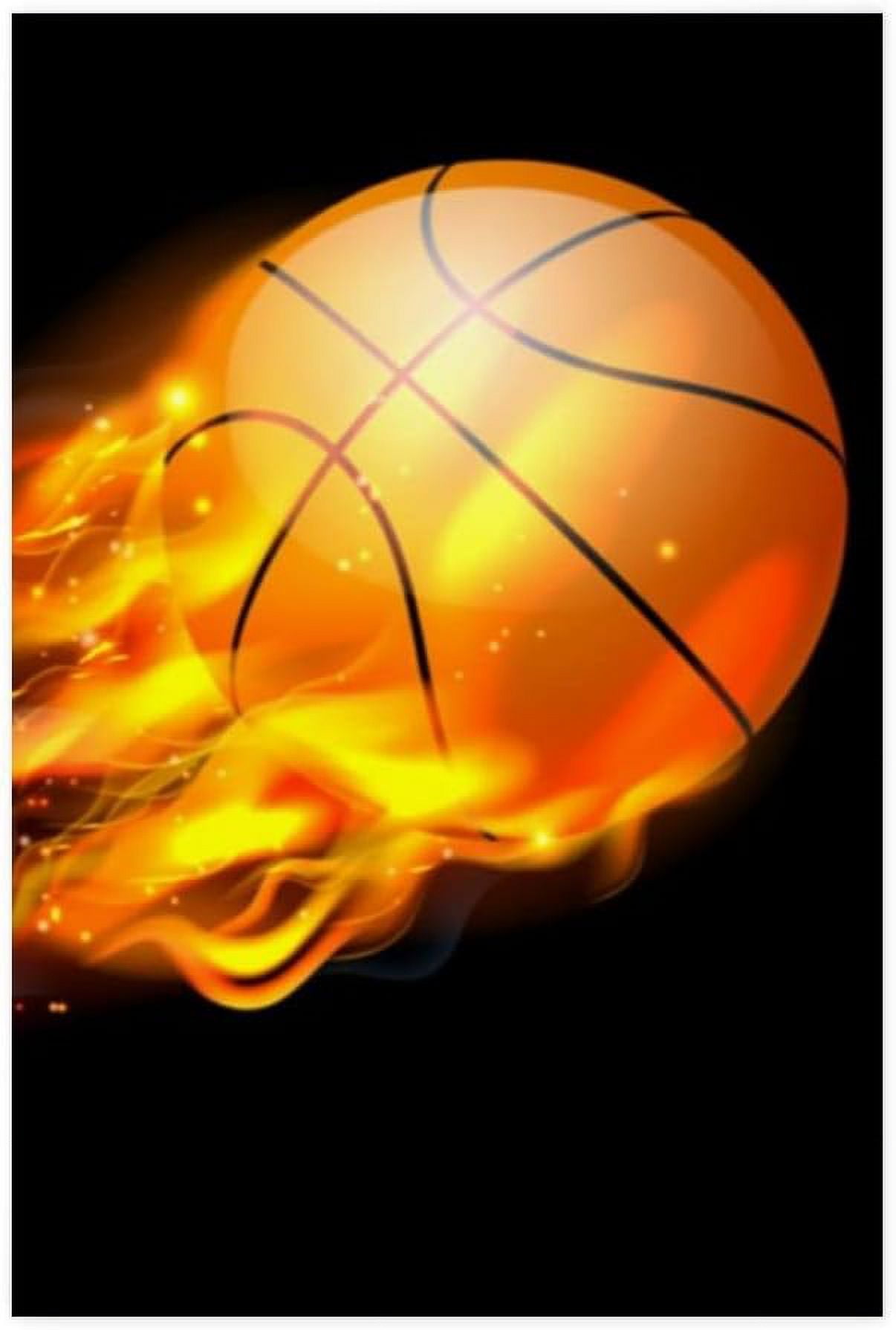 Poster Prints Wall Paper Art Decor Vintage Sports Basketball Fire ...