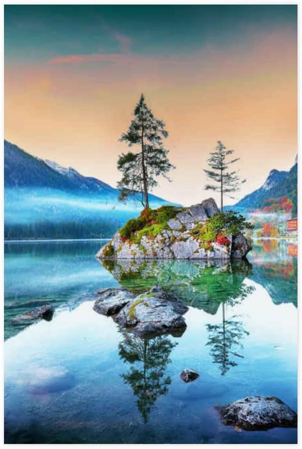 Poster Prints Wall Paper Art Decor mountain lake tree sky nature 24x36 ...