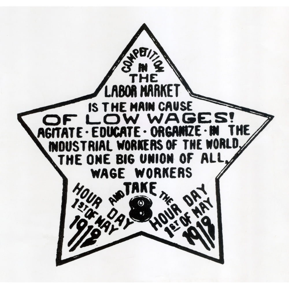 Poster Promoting The I.W.W. Campaign For The Eight Hour Work Day. 1912 ...