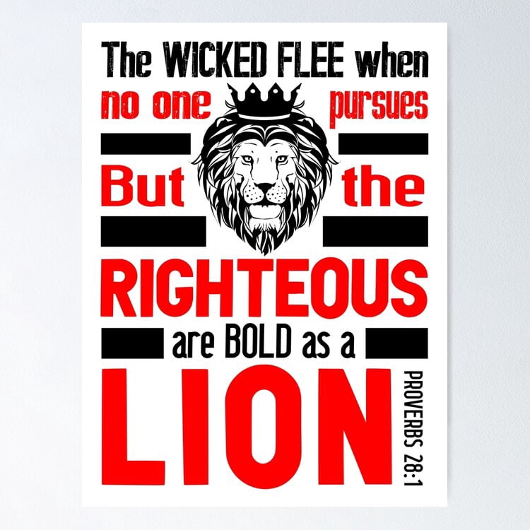 Poster Proverbs The Righteous Are Bold As A Lion Poster - No Framed ...