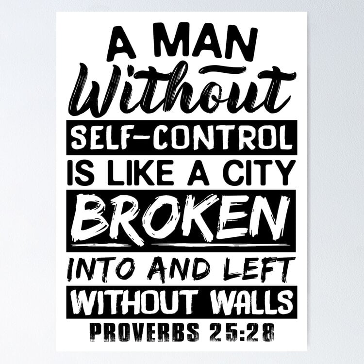 Poster Proverbs Without Self-Control Poster - No Framed, Vintage Wall ...