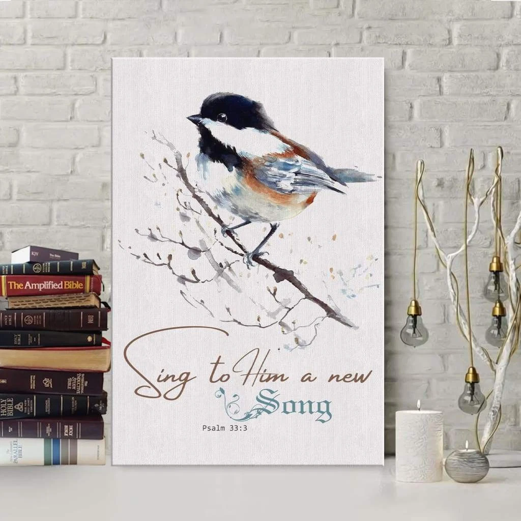 Poster Psalm 333 Sing To Him A New Songprint - Bible Verse - UNFRAMED ...