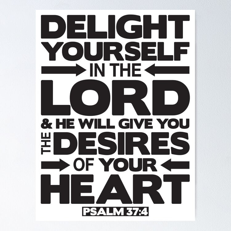 Poster Psalm Delight Yourself In The Lord Poster - No Framed, Vintage ...