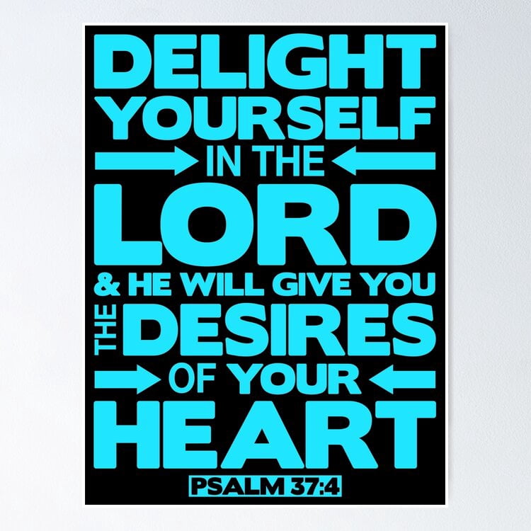 Poster Psalm Delight Yourself In The Lord Poster - No Framed, Vintage ...