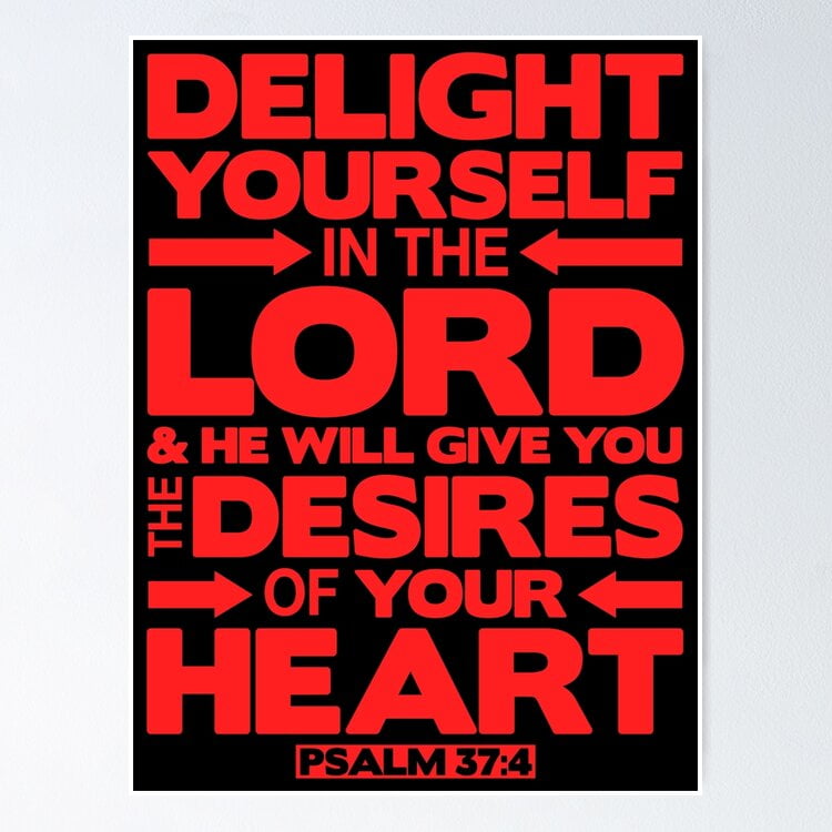 Poster Psalm Delight Yourself In The Lord Poster - No Framed, Vintage ...