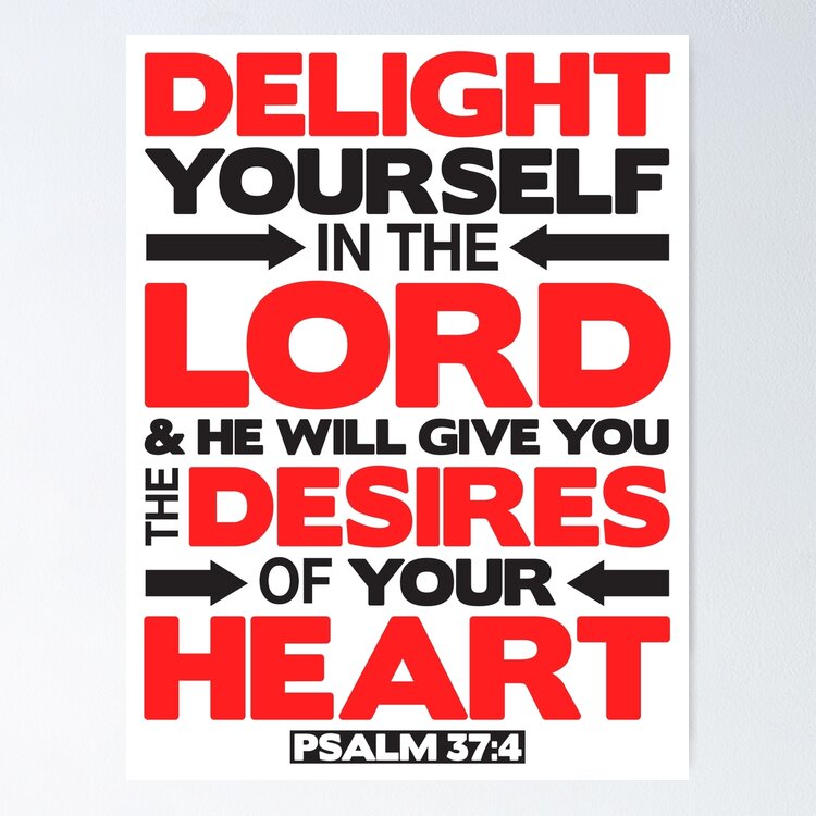 Poster Psalm Delight Yourself In The Lord Poster - No Framed, Vintage ...