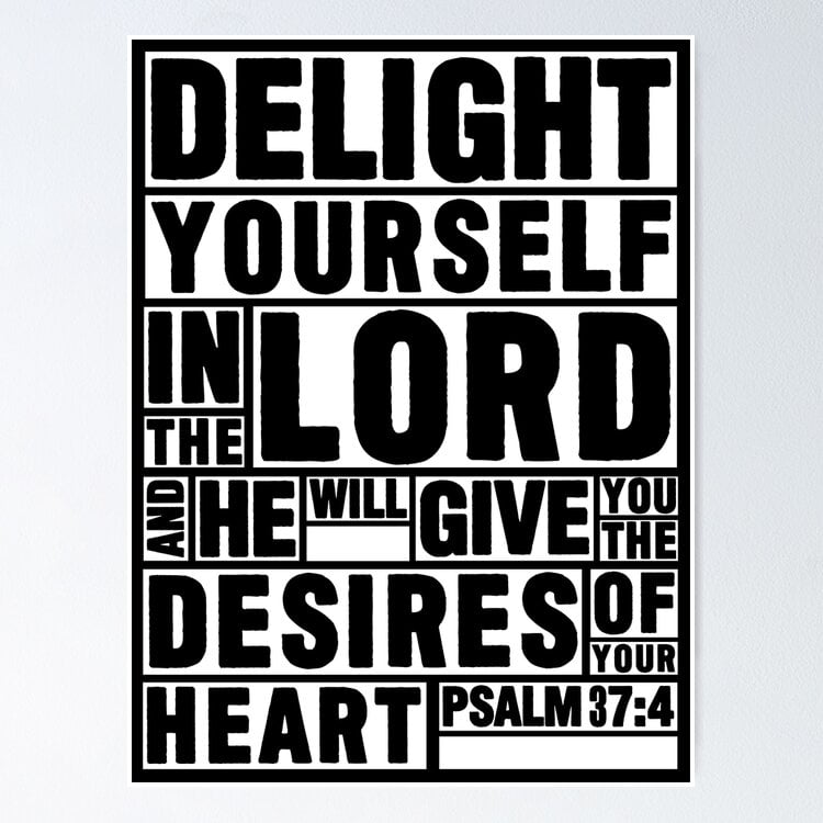 Poster Psalm Delight Yourself In The Lord Poster - No Framed, Vintage ...
