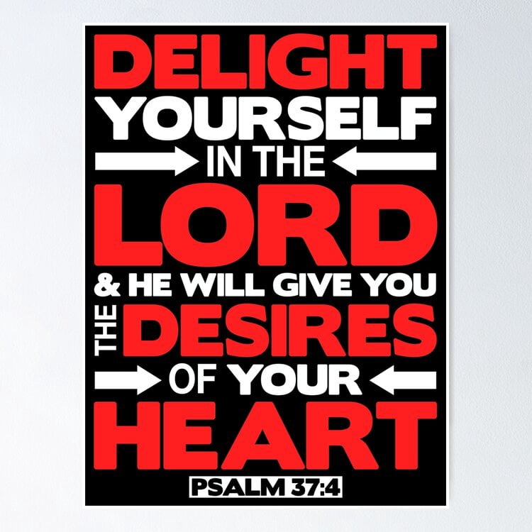Poster Psalm Delight Yourself In The Lord Poster - No Framed, Vintage ...