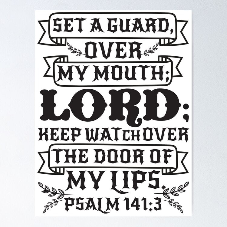 Poster Psalm Set A Guard Over My Mouth Poster - No Framed, Vintage Wall Art, Hot Trend!, 24x36 ...