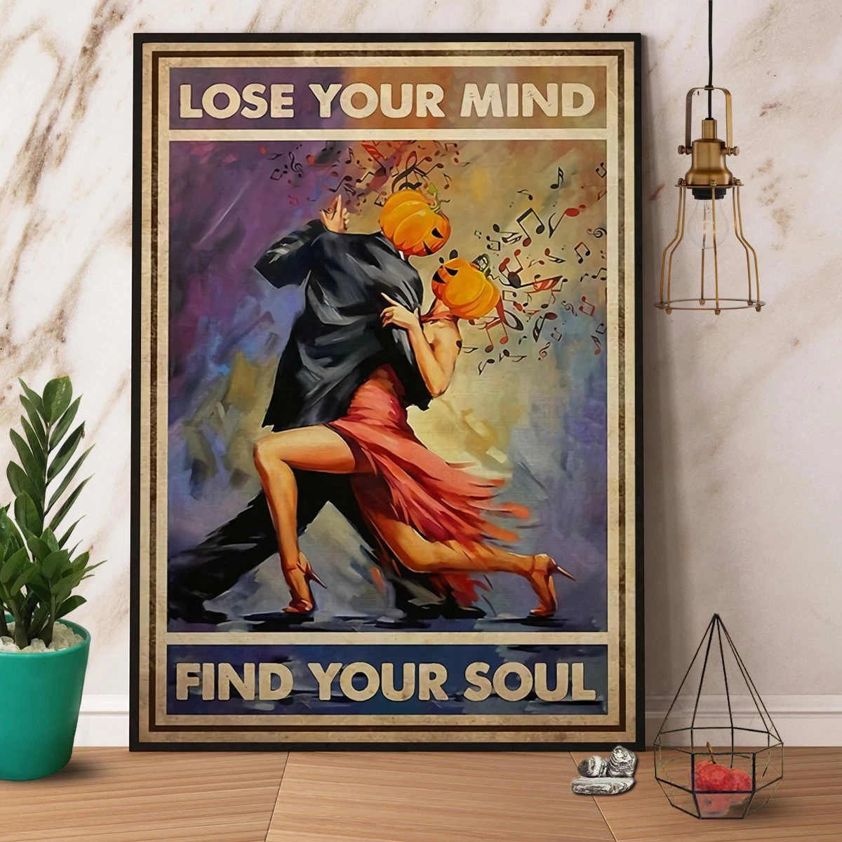 Poster Pumpkin Couple Lose You Mind Find Your Soul Music Line ...