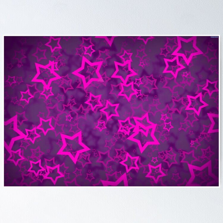 Poster Purple Stars Poster No Framed, 8x12 - Walmart.com