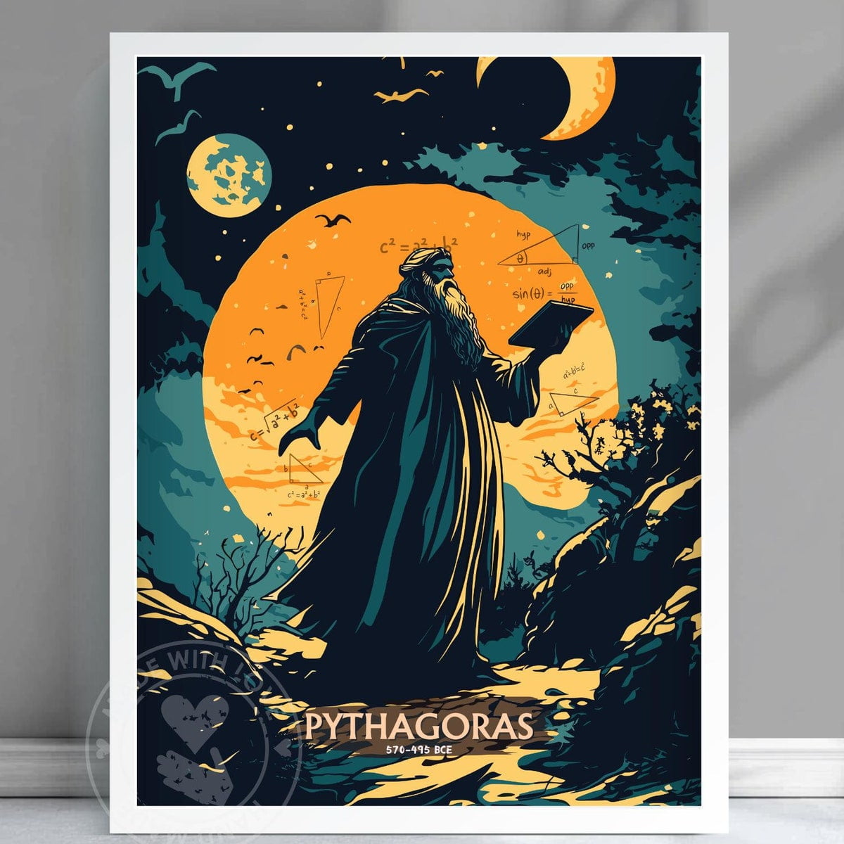 Poster Pythagoras Philosopher Print - Philosophy Poster, Stoicism Wall ...