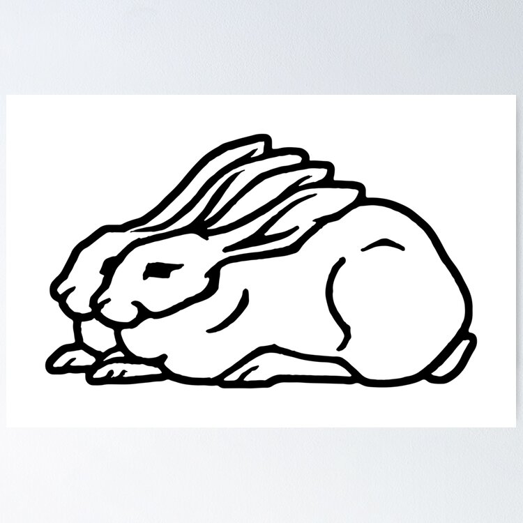 Poster Rabbit Beta Woodblock Poster - No Framed, Vintage Wall Art ...