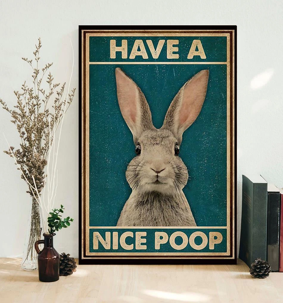 Poster Rabbit Have A Nice Poop Wall Art, Unframed Prints For Home Or ...