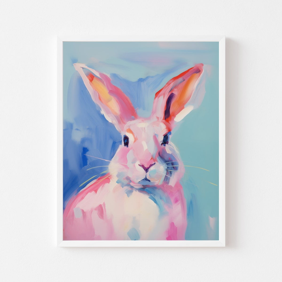 Poster Rabbit Painting | Bunny Art Print | Maximalist Wall Decor ...