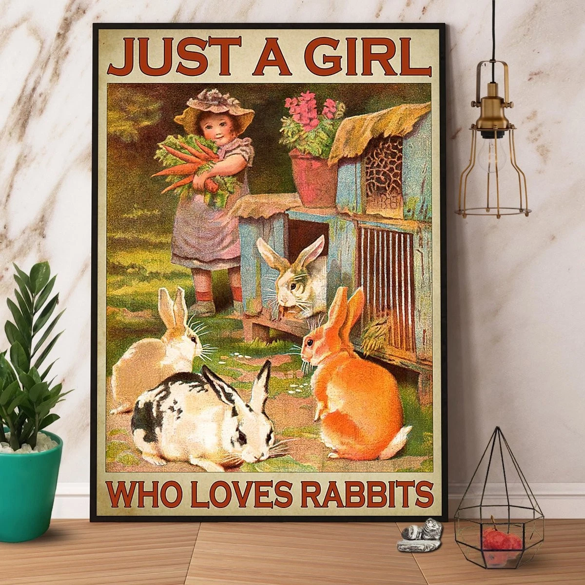 Poster Rabbits Just A Girl Who Loves Rabbits Garden Carrot- UNFRAMED ...