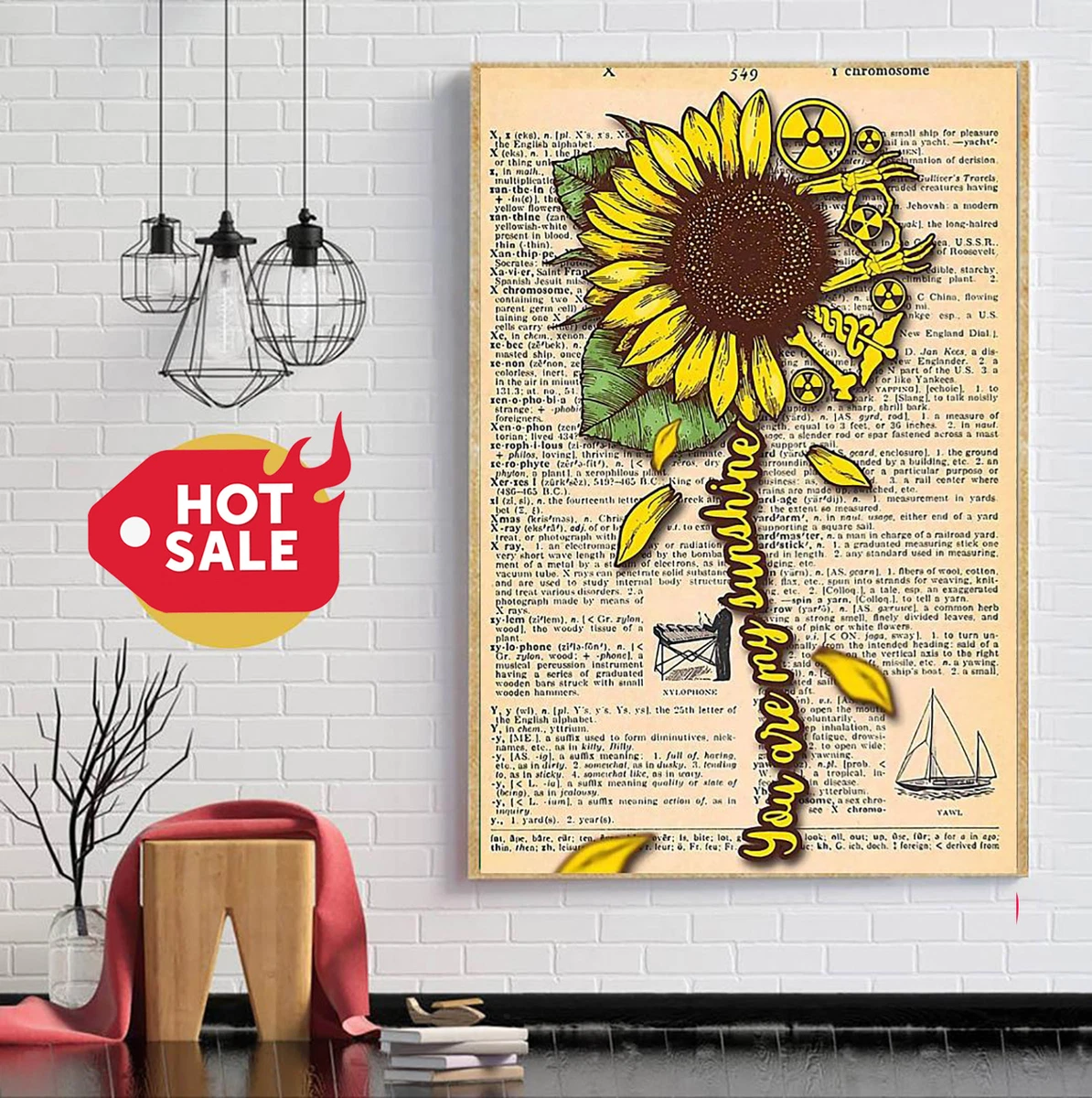 Poster Radiology Sunflower You Are My Sunshine Sun Wall Art, Unframed ...
