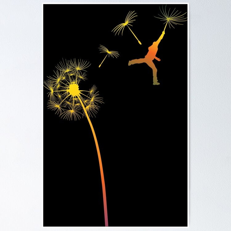 Poster Rainbow Flying Leap Graphic Illustration - No Framed, Vintage ...