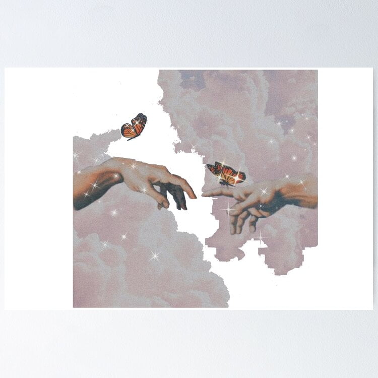 Poster Reaching Out - No Framed, Vintage Wall Art, Trendy Retro Print ...