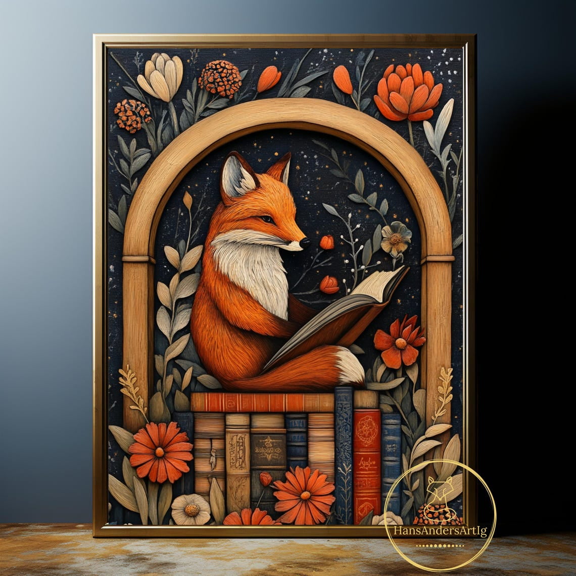 Poster For Reader Book Lover Art Library Wall Art Dark Cottagecore ...