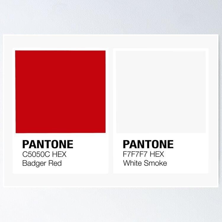 Poster Red And White Pantone Poster No Framed, 12x18 - Walmart.com
