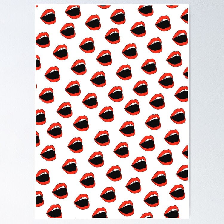 Poster Red Lips Pattern, Lips Print, Lips, Pattern, Funny Art, Modern ...