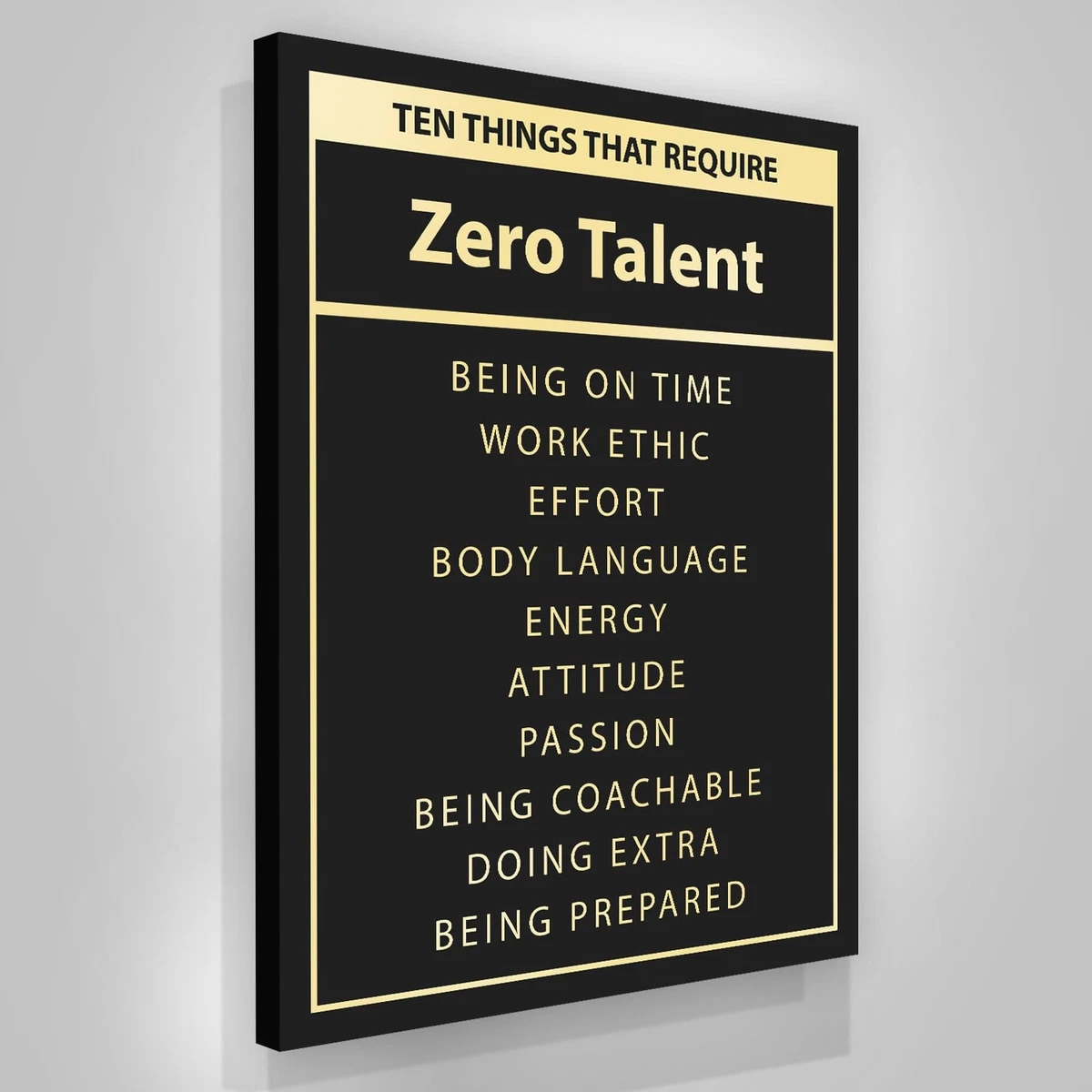 Poster Require Zero Talent Motivational- UNFRAMED Poster Prints, Wall ...