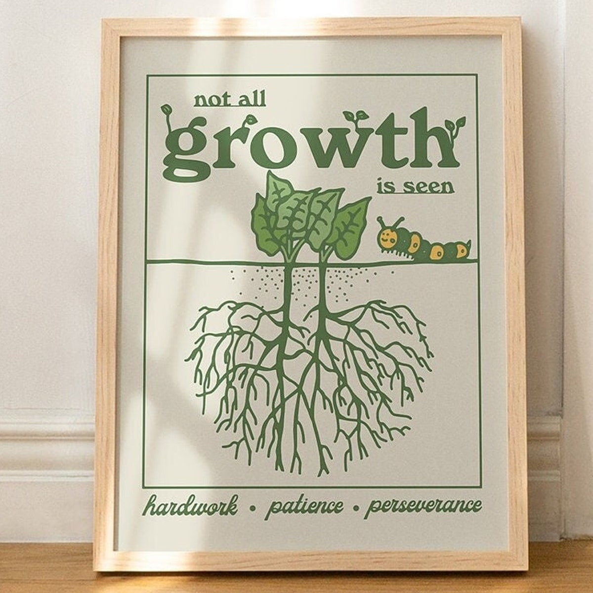 Poster Retro Botanical Print, Aesthetic Motivational Quote, Flower ...