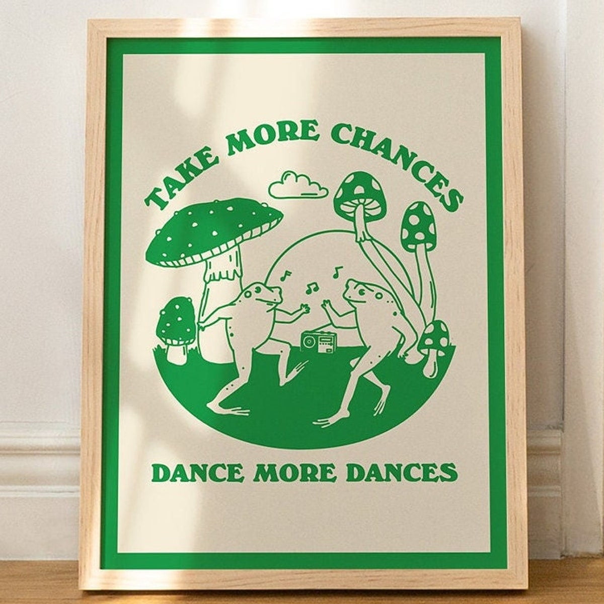 Kna Prints - Retro Dancing Frogs Wall Print, Vintage Frog Illustration ...