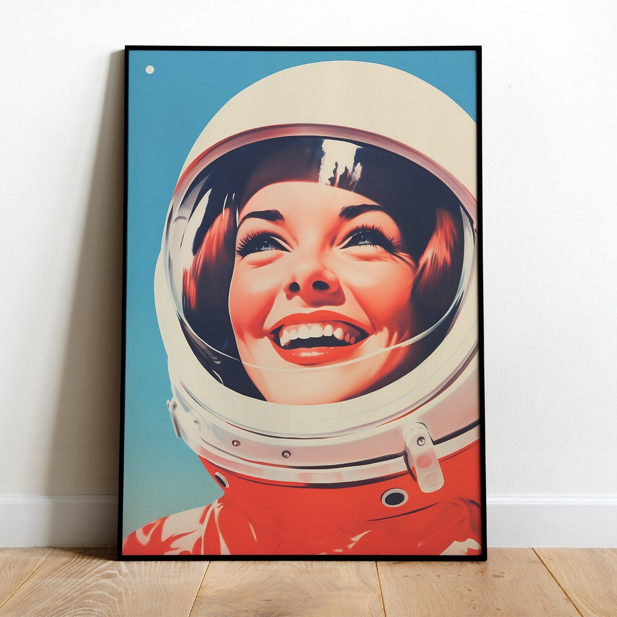 Poster Retro Female Astronaut Print Scifi Art Print Space Poster Female ...