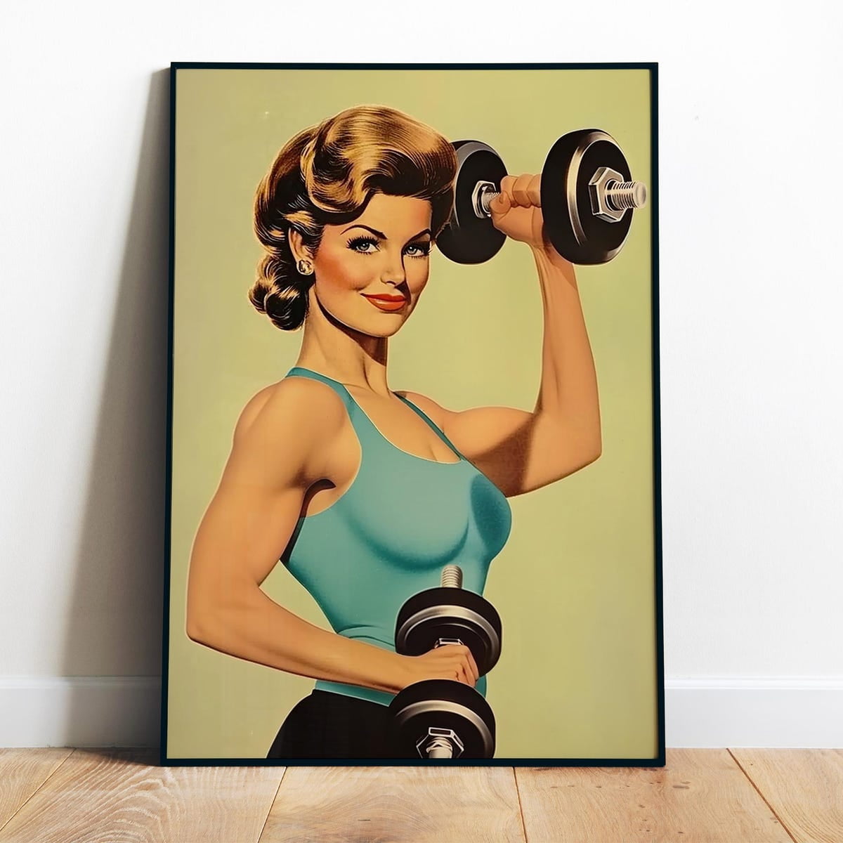 Poster Retro Female Gym Poster Printable Wall Art Gym Motivation Poster Workout Room Art Home ...