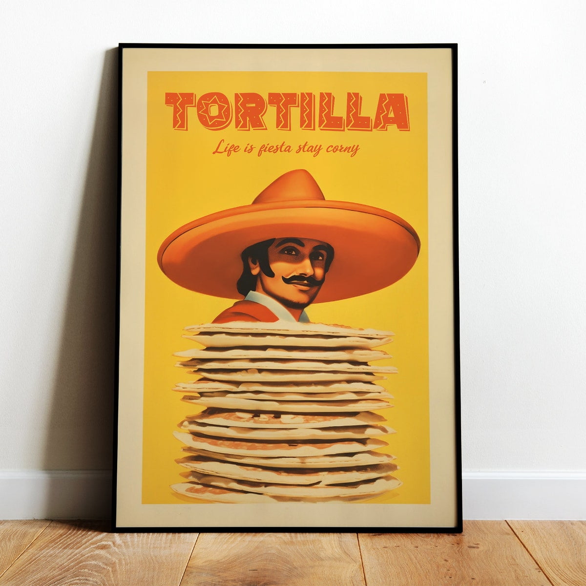Poster Retro Kitchen Wall Art Funny Poster Tortilla Print Mexican Food Print Tortillas Printable ...