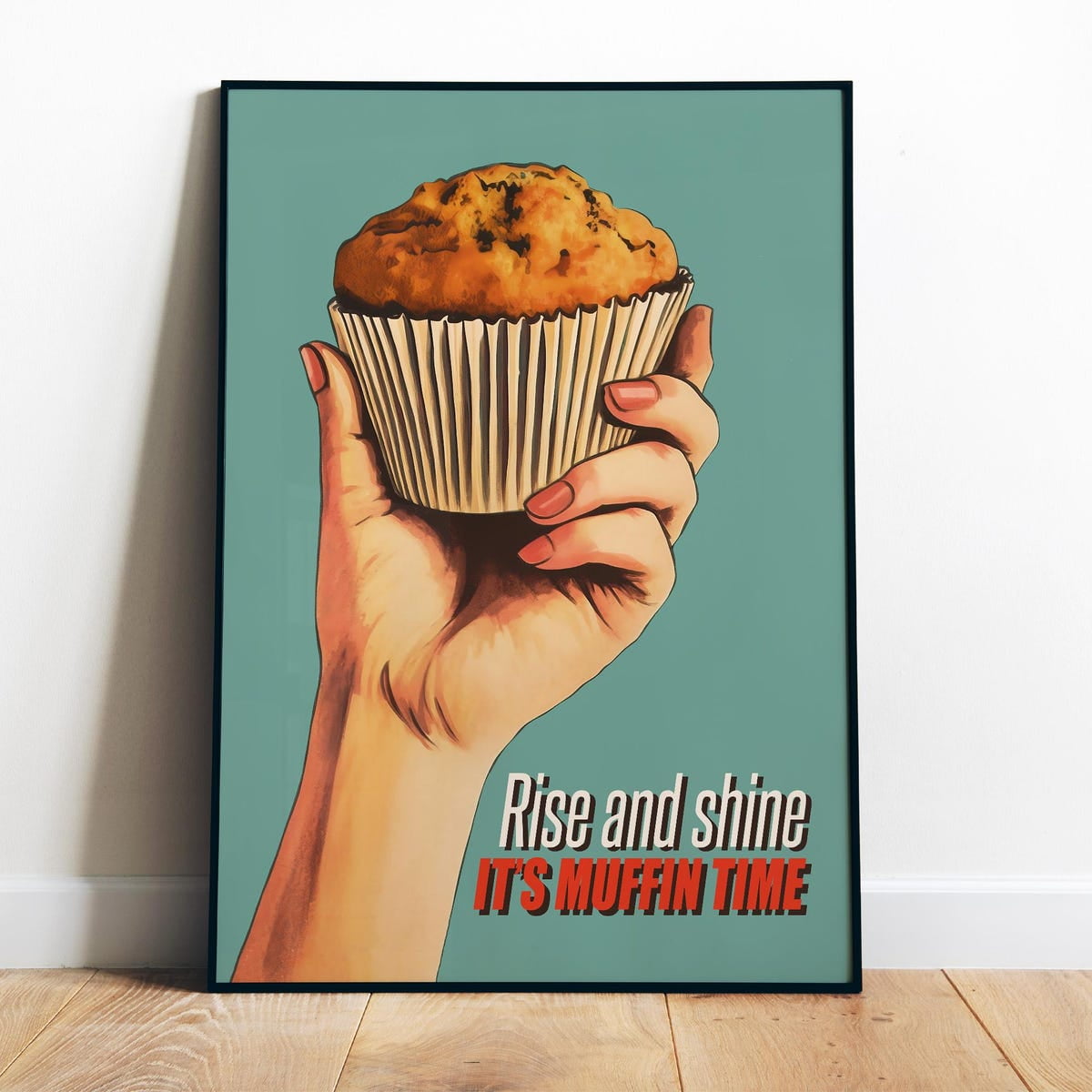 Poster Retro Muffin Art Printable Breakfast Kitchen Wall Art Digital ...
