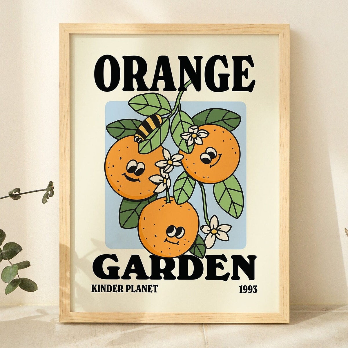 Poster Retro Orange Garden Poster, Botanical Print, Flower Market ...