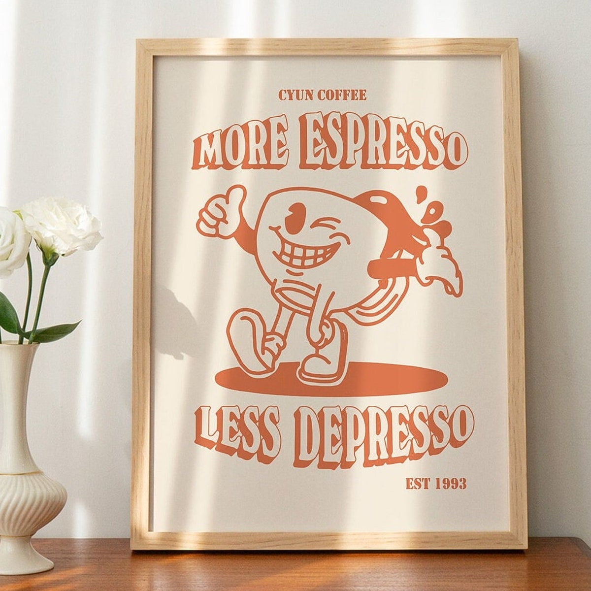 Poster Retro Quote Wall Print, More Espresso Wall Decor, Coffee Art ...