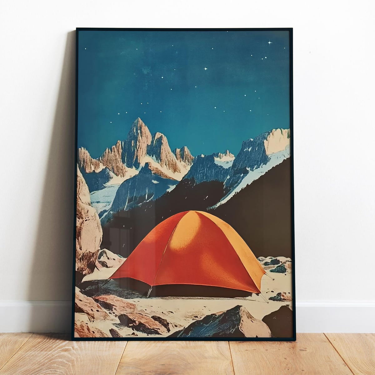 Poster Retro Tent Outdoors Art Print Mountaineer Wall Art Printable ...